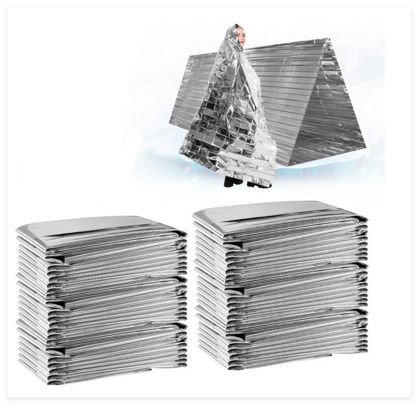 (Plata, paquete de 10) Mantas térmicas de Mylar de emergencia ...