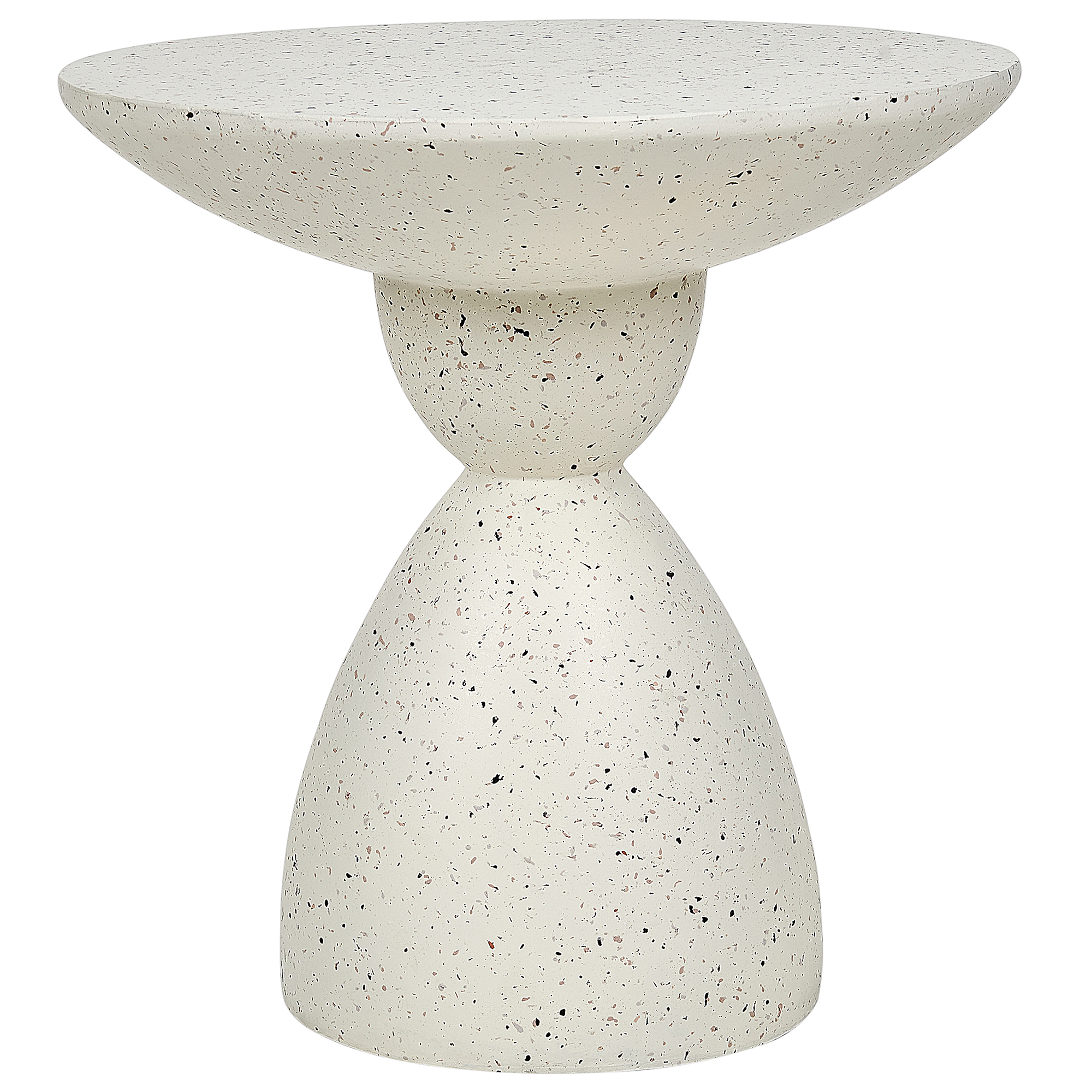 Table d\'appoint CAFFI 50 cm 50 cm Effet terrasse Terrazzo blanc ...