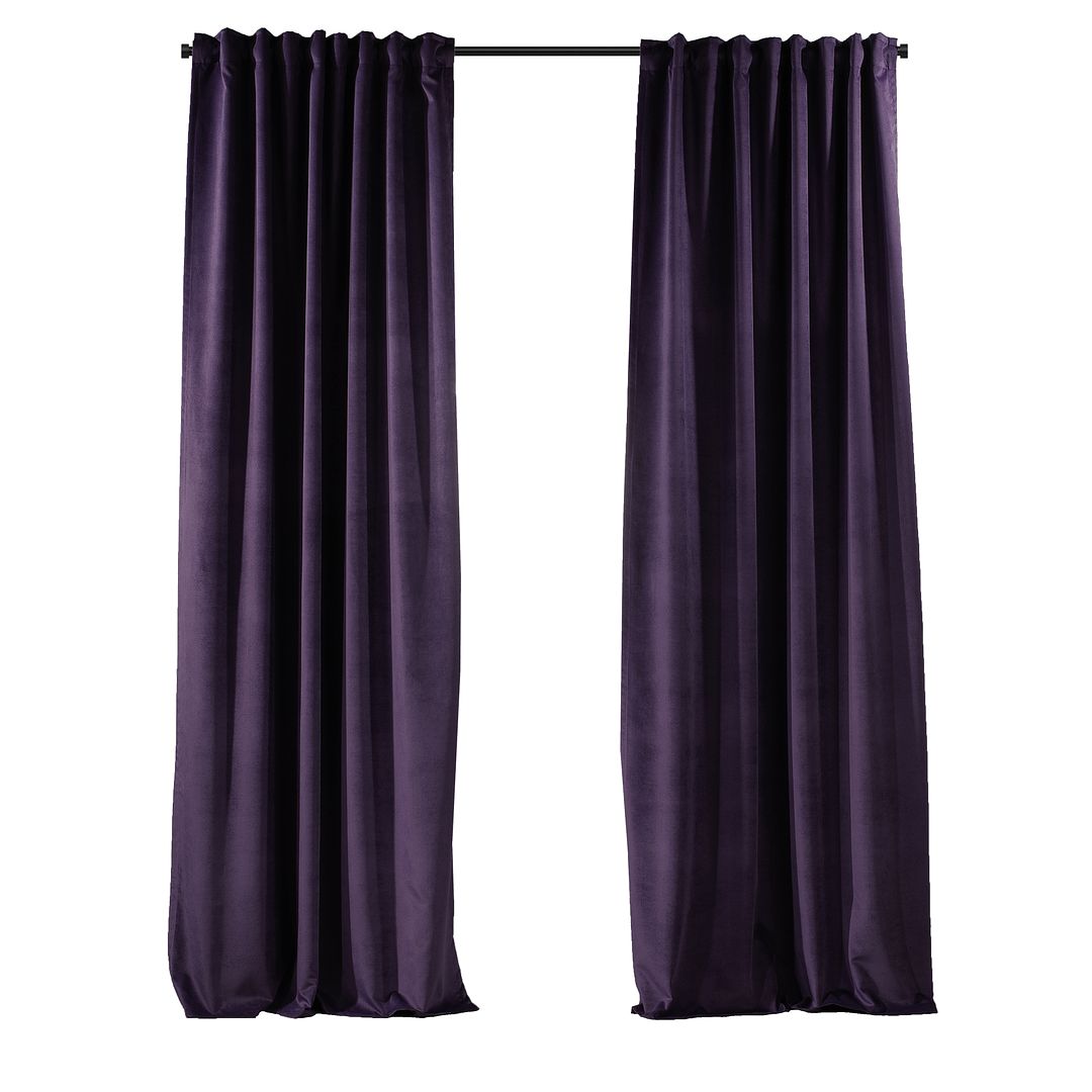 Rideau En Velours Extra Long de 1 Panneau Rébecca Violet 140*295 ...