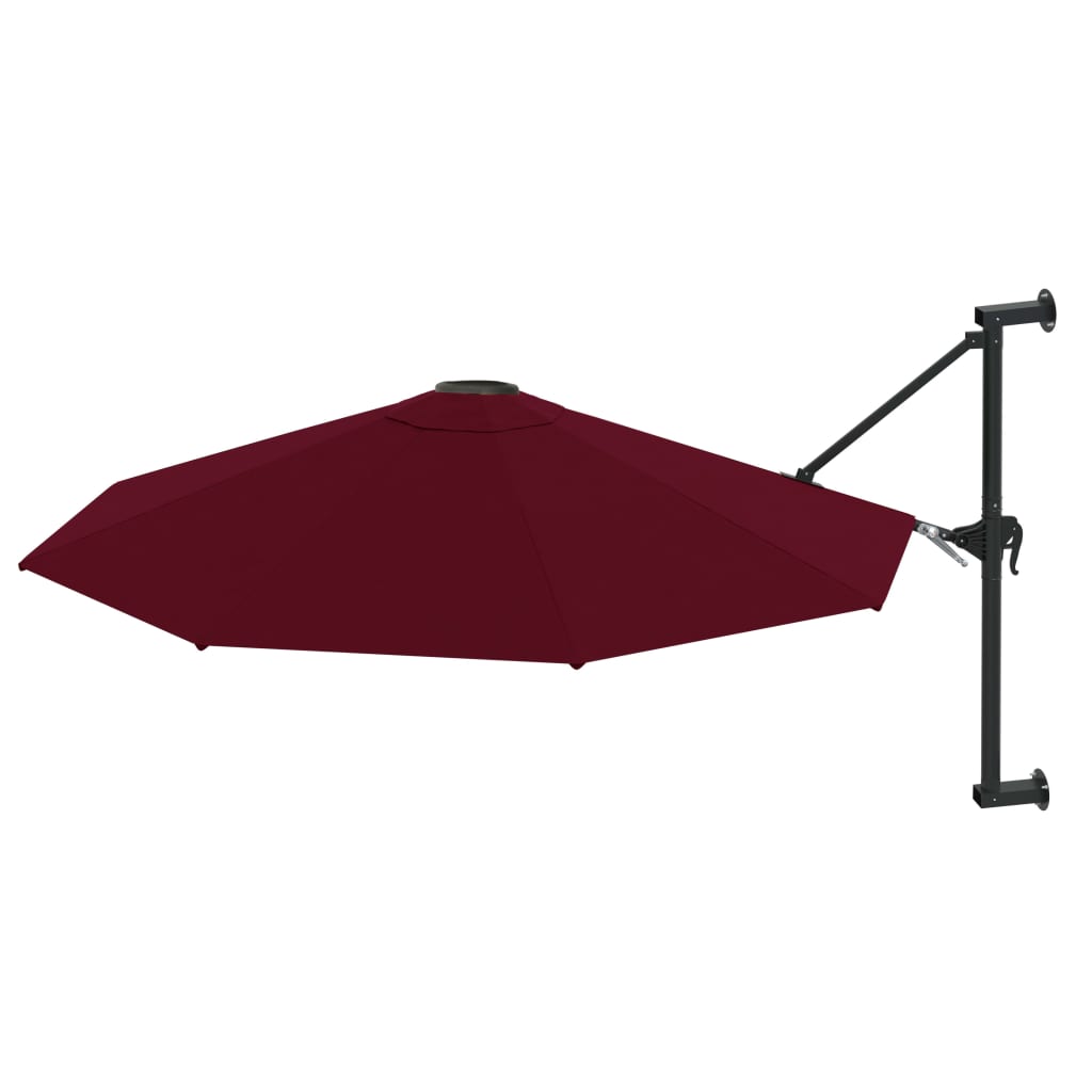 Parasol mural avec mât métal bordeaux 300 cm - COMFORTXL | Leroy Merlin