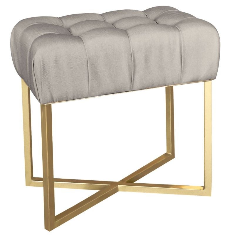 Paris Prix - Tabouret Pouf Design "auvea" 50cm Beige | Leroy Merlin