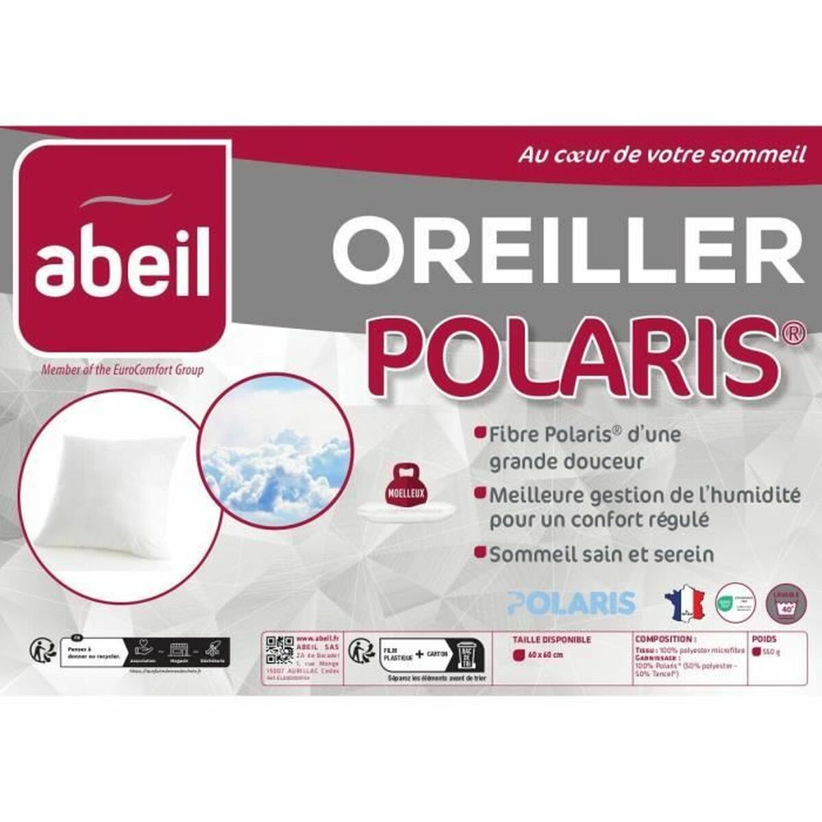 ABEIL Oreiller Polaris 60 x 60 cm | Leroy Merlin