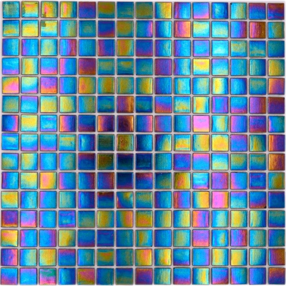 Mosaïque carrée en verre iridium noir brillant | Leroy Merlin