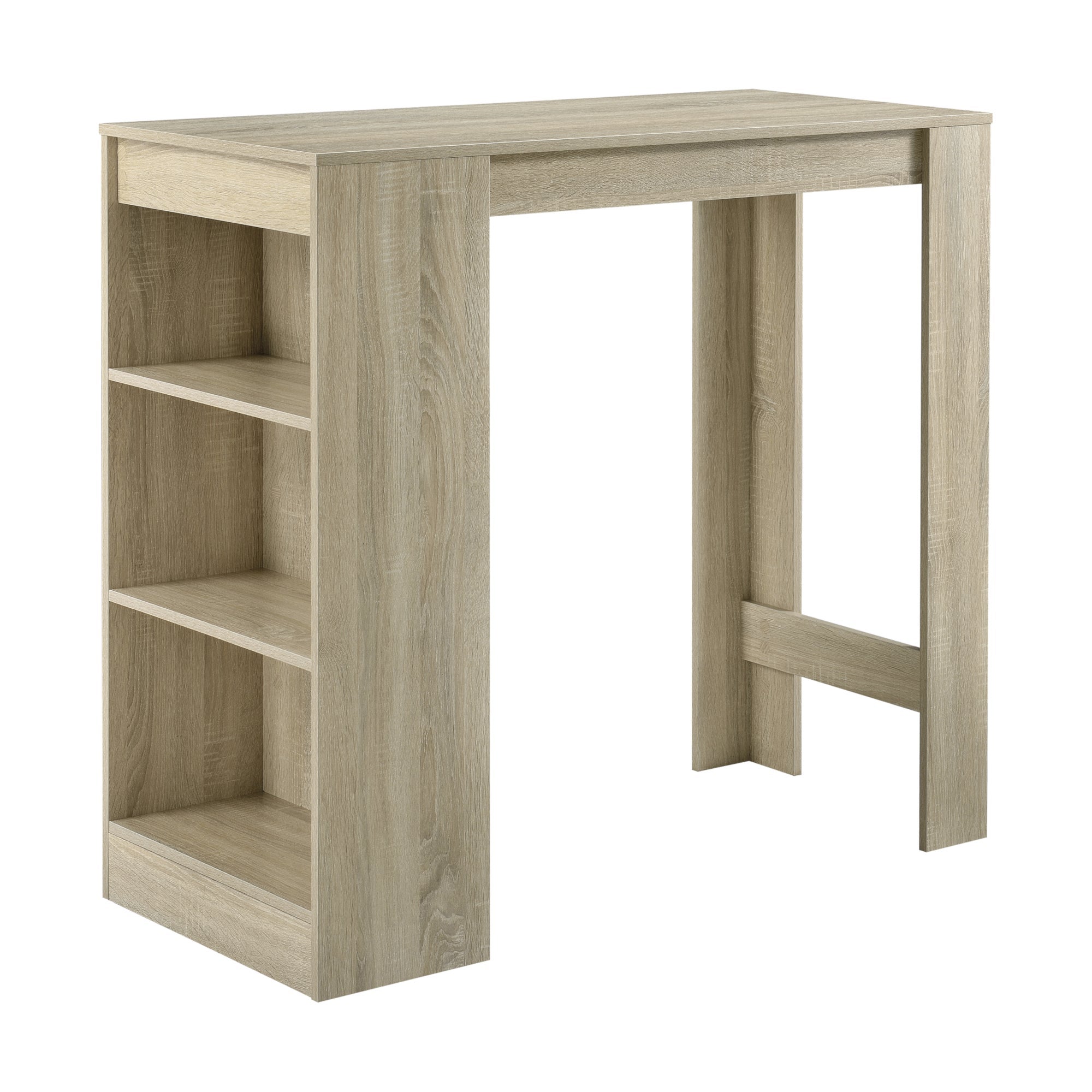 Table de bar avec rangement table bistro haut 110 cm effet chêne 03 ...