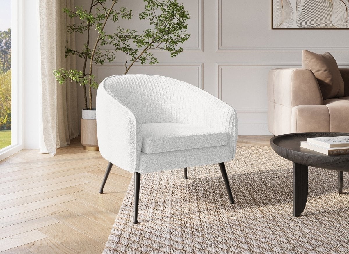 Fauteuil cabriolet tissu bouclette blanc TRECY | Leroy Merlin