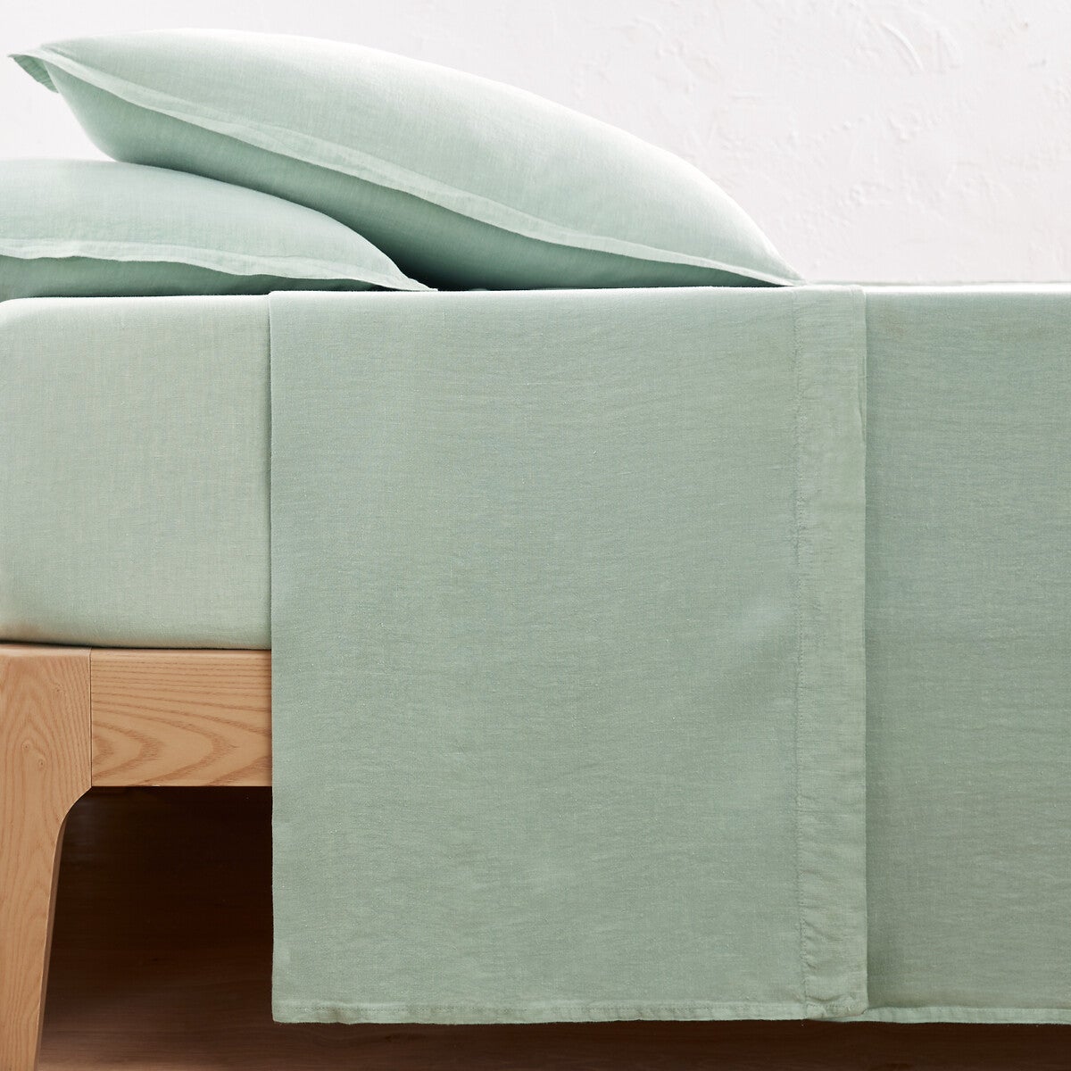 Drap plat uni en lin lavé, Linot - Opaline - 270 x 290 cm | Leroy Merlin