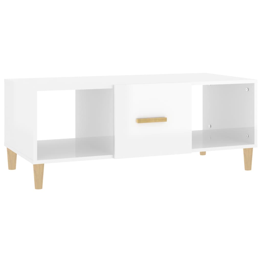 Table basse, contreplaqué blanc brillant, 102x50x40 cm | Leroy Merlin
