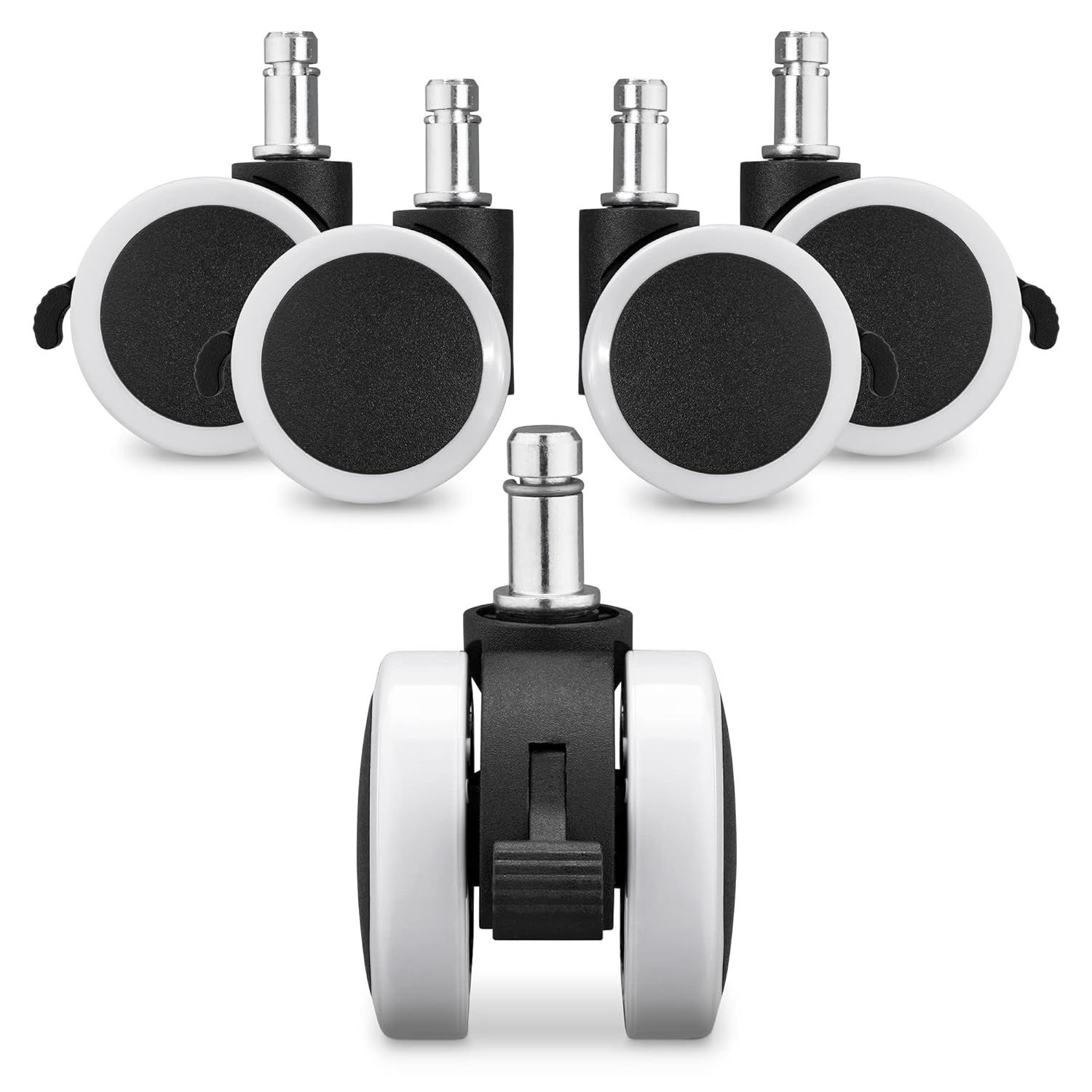 Roulette pour chaise de bureau Lot de 5 roulettes roulettes avec frein ...