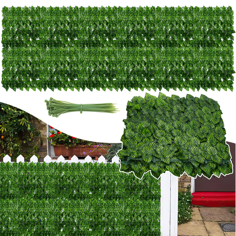 Seto Artificial, 100 x 300 CM Pantalla Anti-UV, Follaje Artificial Valla Vegetal Follaje ...