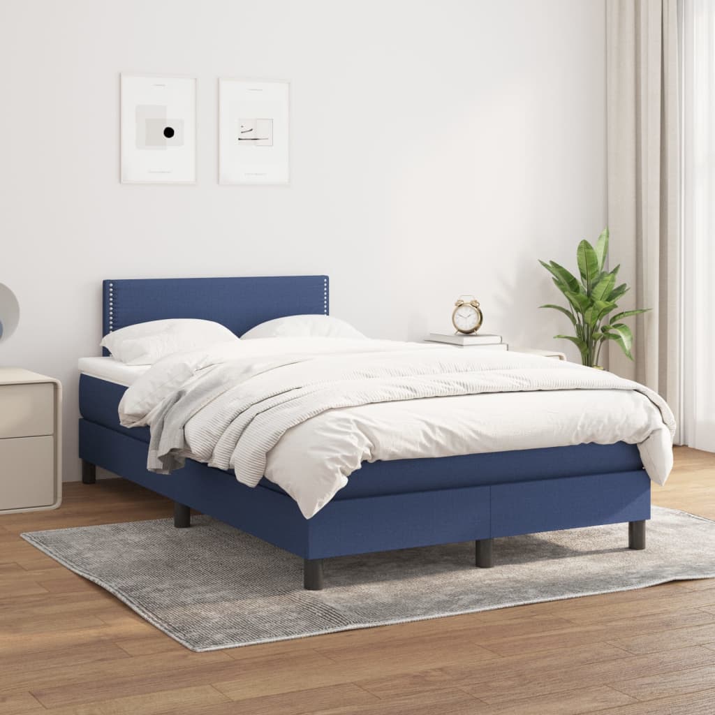 VidaXL Cama box spring con colchón tela azul 120x200 cm | Leroy Merlin