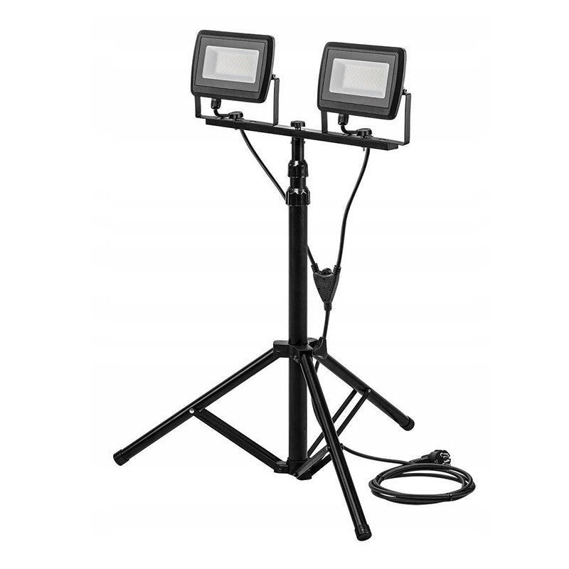Foco doble 2x50W SMD LED 8500lm 230V sobre trípode 1,8m | Leroy Merlin