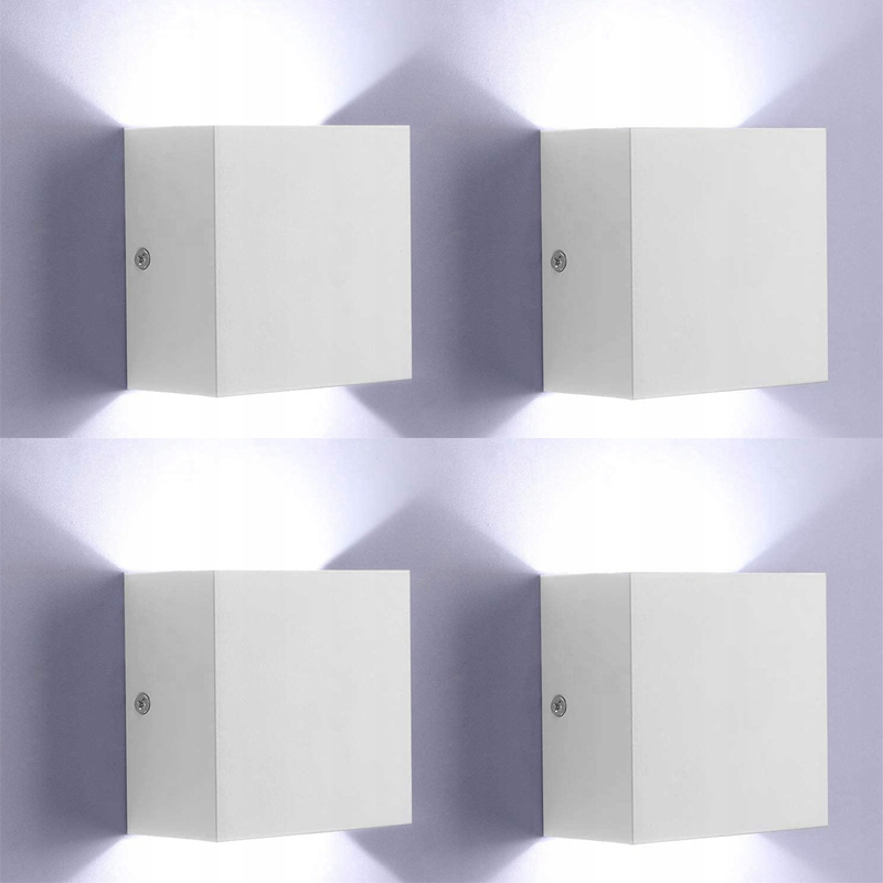 4pcs Applique murale carrée d'intérieur moderne, luminaire LED à ...