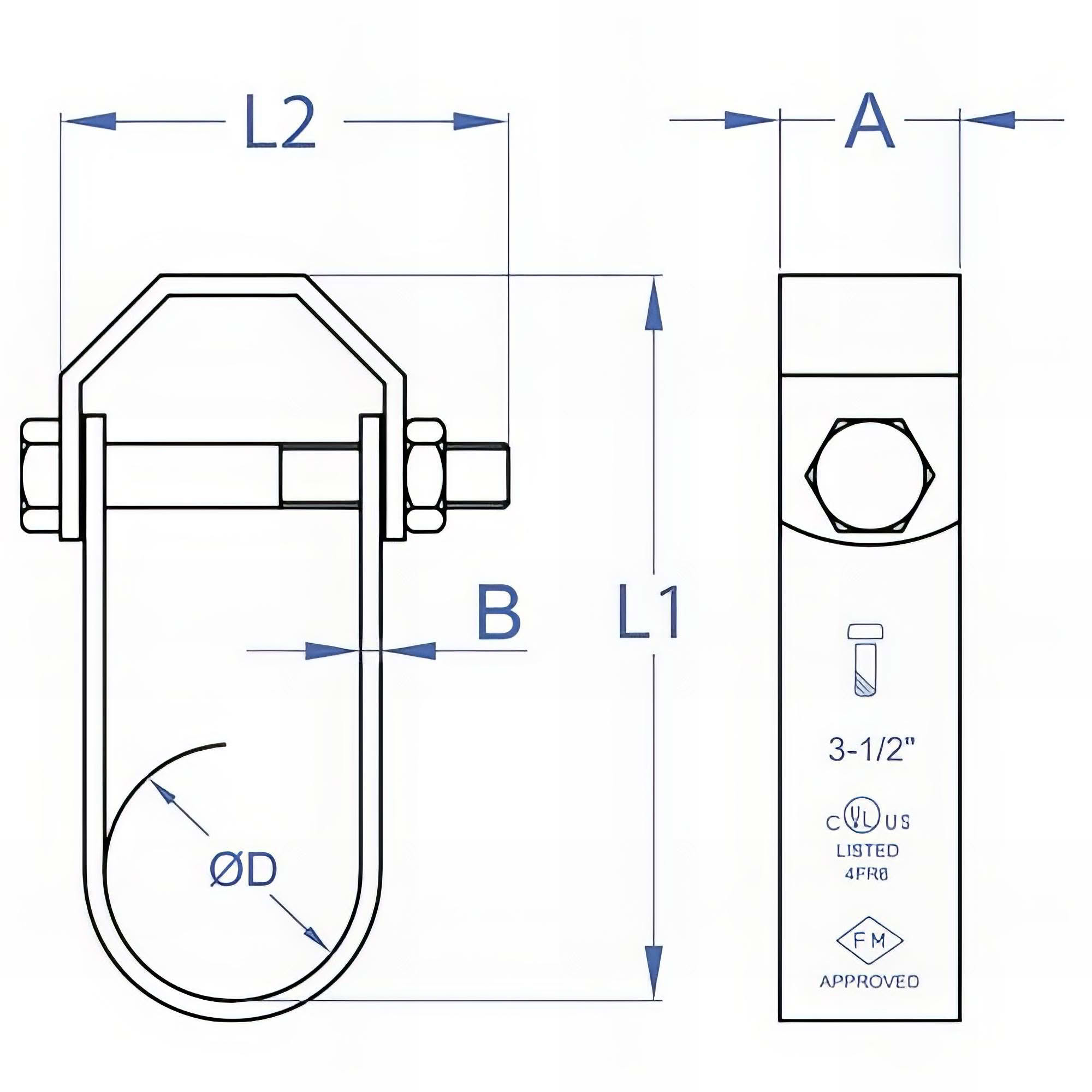 [CP AB-CH] Abrazadera para tubería Clevis - 1" | Leroy Merlin
