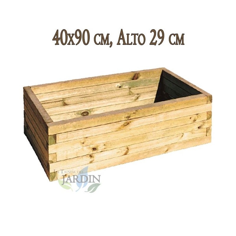 Macetero de madera 40x90 cm, alto 29 cm, ideal para jardines y terrazas ...
