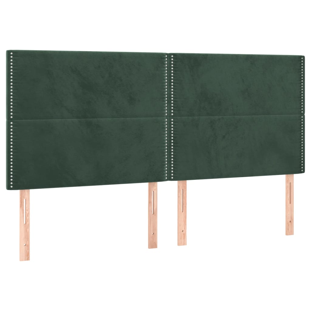 Testiere 4 unità velluto verde scuro 80x5x78/88 cm | Leroy Merlin