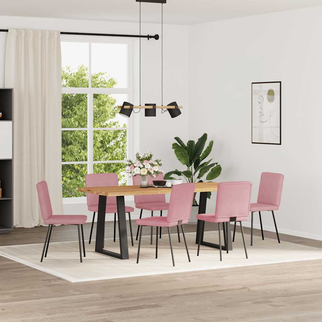 Sillas de comedor 6 unidades terciopelo rosa | Leroy Merlin