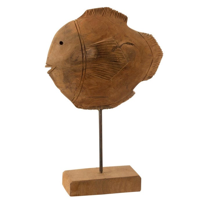 Statuette Déco "Poisson sur Pied" 37cm Naturel | Leroy Merlin