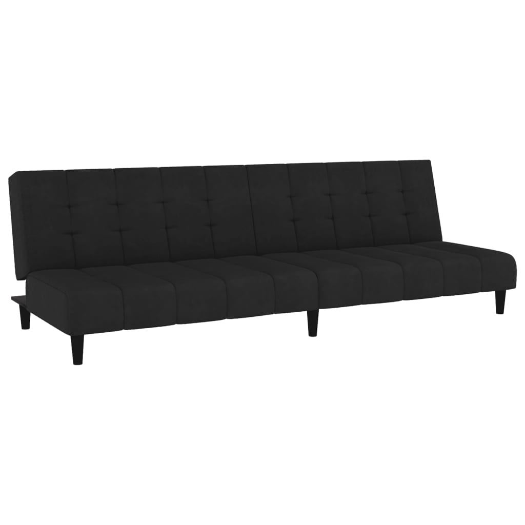 Canapé-lit | Lit simple | Canapé convertible 2 places noir velours ...