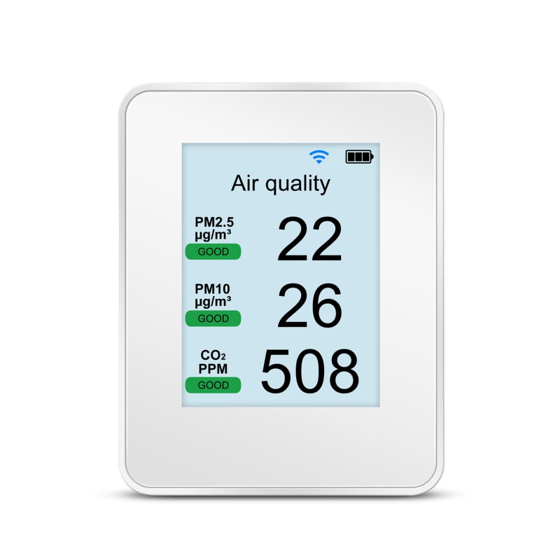 Detector de CO2 WiFi inteligente mide CO2/PM2.5/PM10; pantalla a color ...