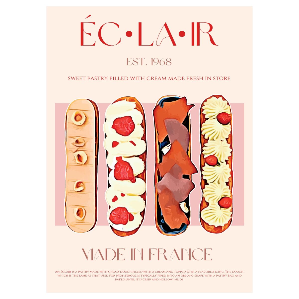 Póster - Nazma Khokhar - French Pastry Delight 50 x 70 cm | Leroy Merlin