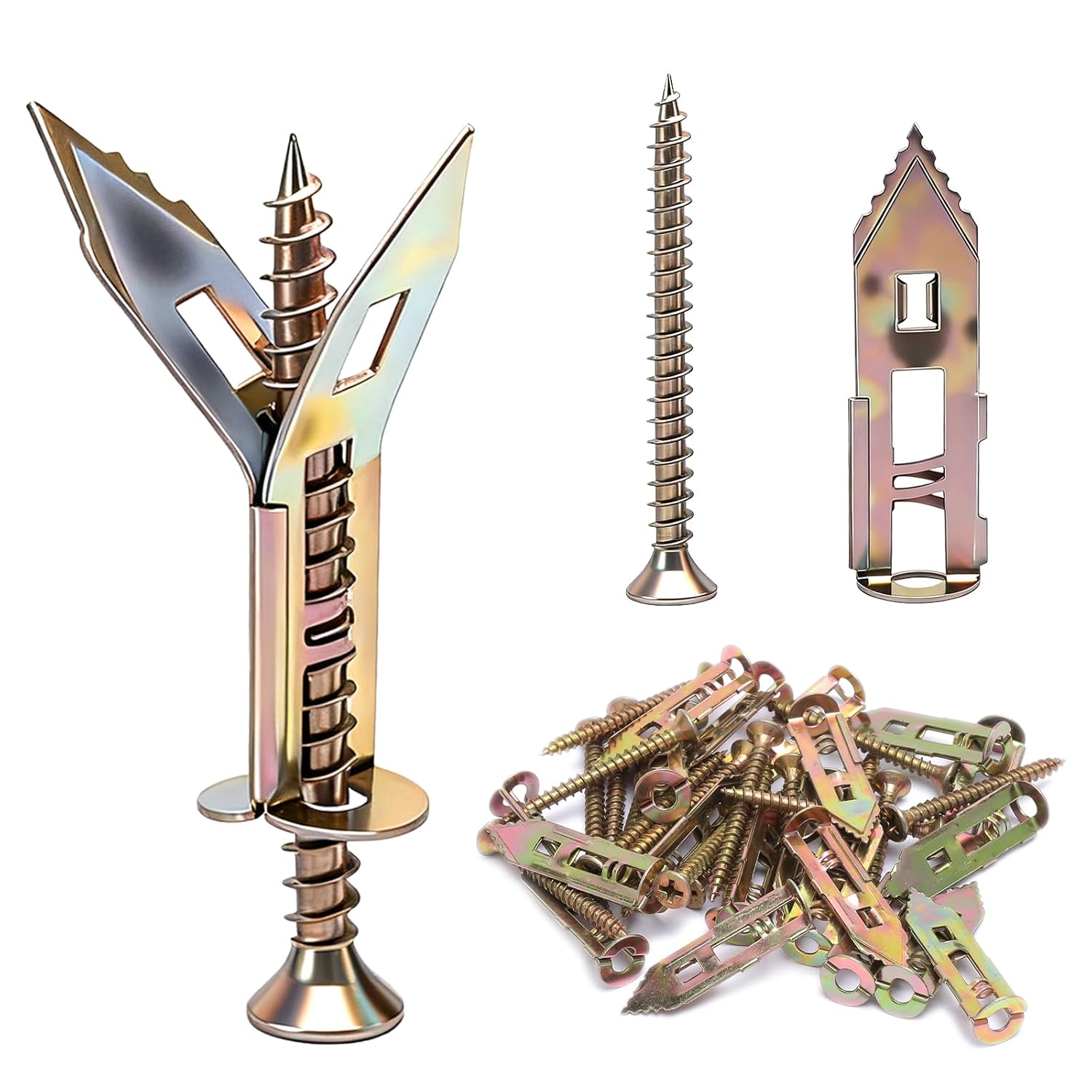 Kit de tornillos para placas de yeso de 20 piezas: taco de pared con ...