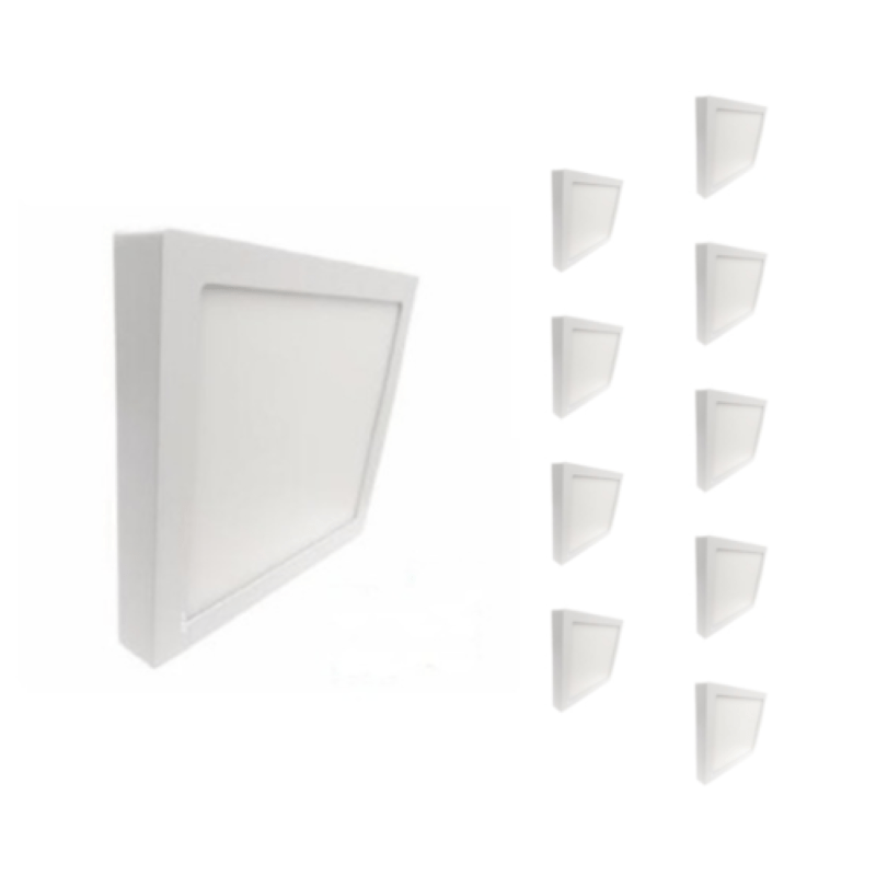 Plafonnier LED 24W 220V Carré (Pack de 10) - Blanc Froid 6000K - 8000K ...