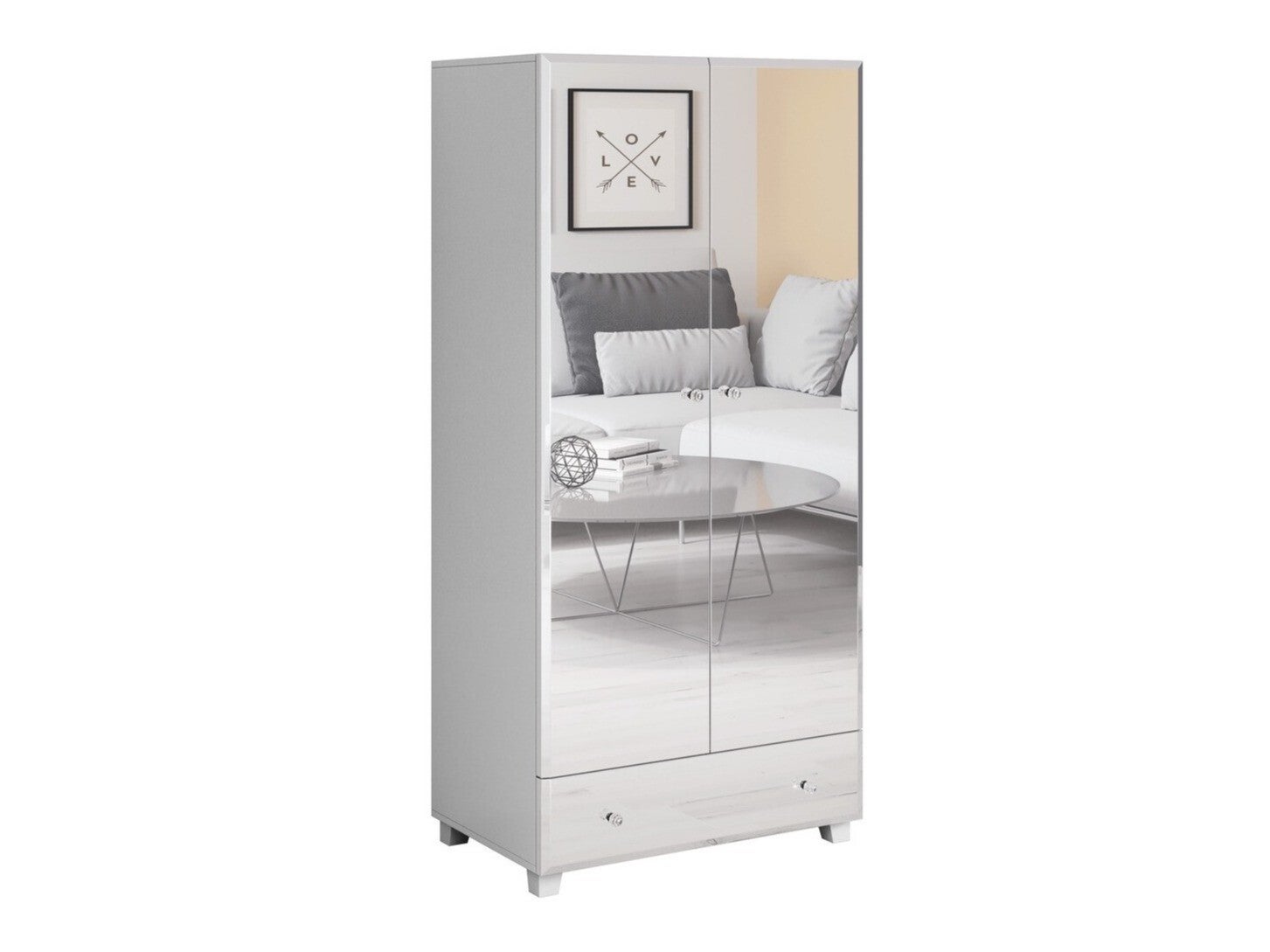 Armario Austin Z100, Blanco, 185x86x55cm, Puertas de armario: Con ...