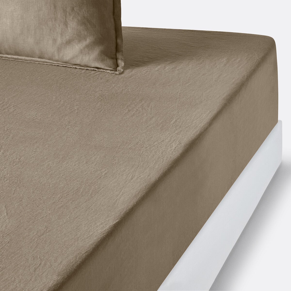 Drap housse lin lavé, bonnet 35 cm, Linot - Lin - 160 x 200 cm | Leroy ...