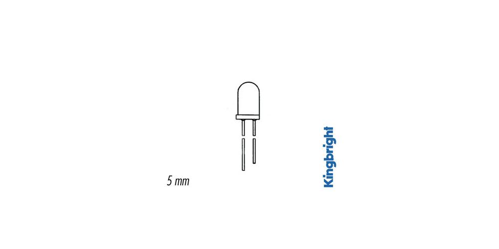 Kingbright LED BICOLORE + BIPOLAIRE VERTE/JAUNE 5mm - BLANC DIFFUSANT ...