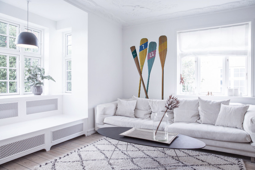 Sticker autocollant décoratif, photo rames anciennes pour barque et ...