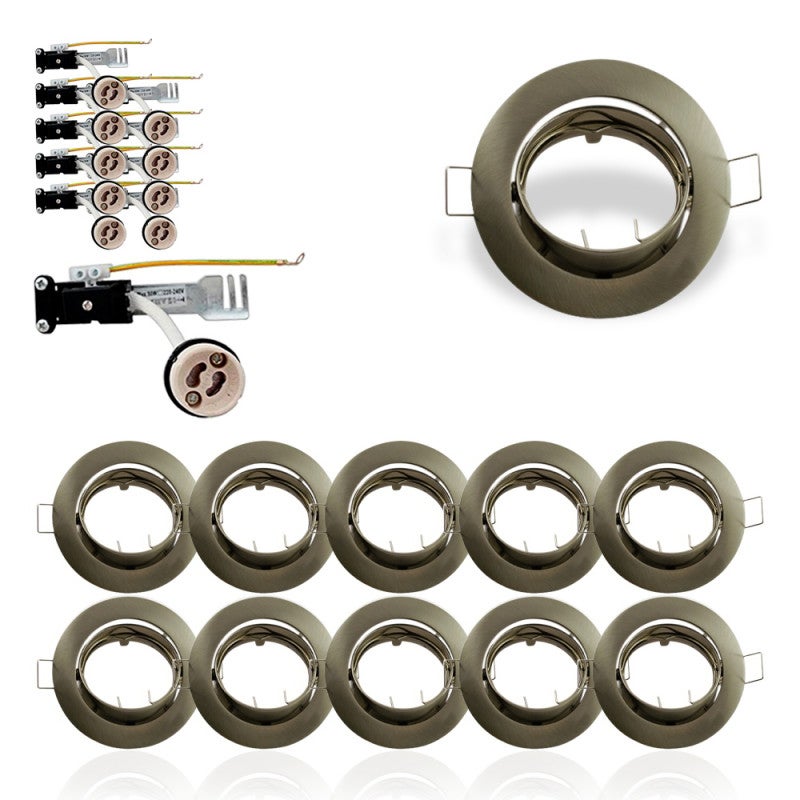 Conjunto de 10 puntos LED soporte de techo Puntos LED incorporados 60mm ...