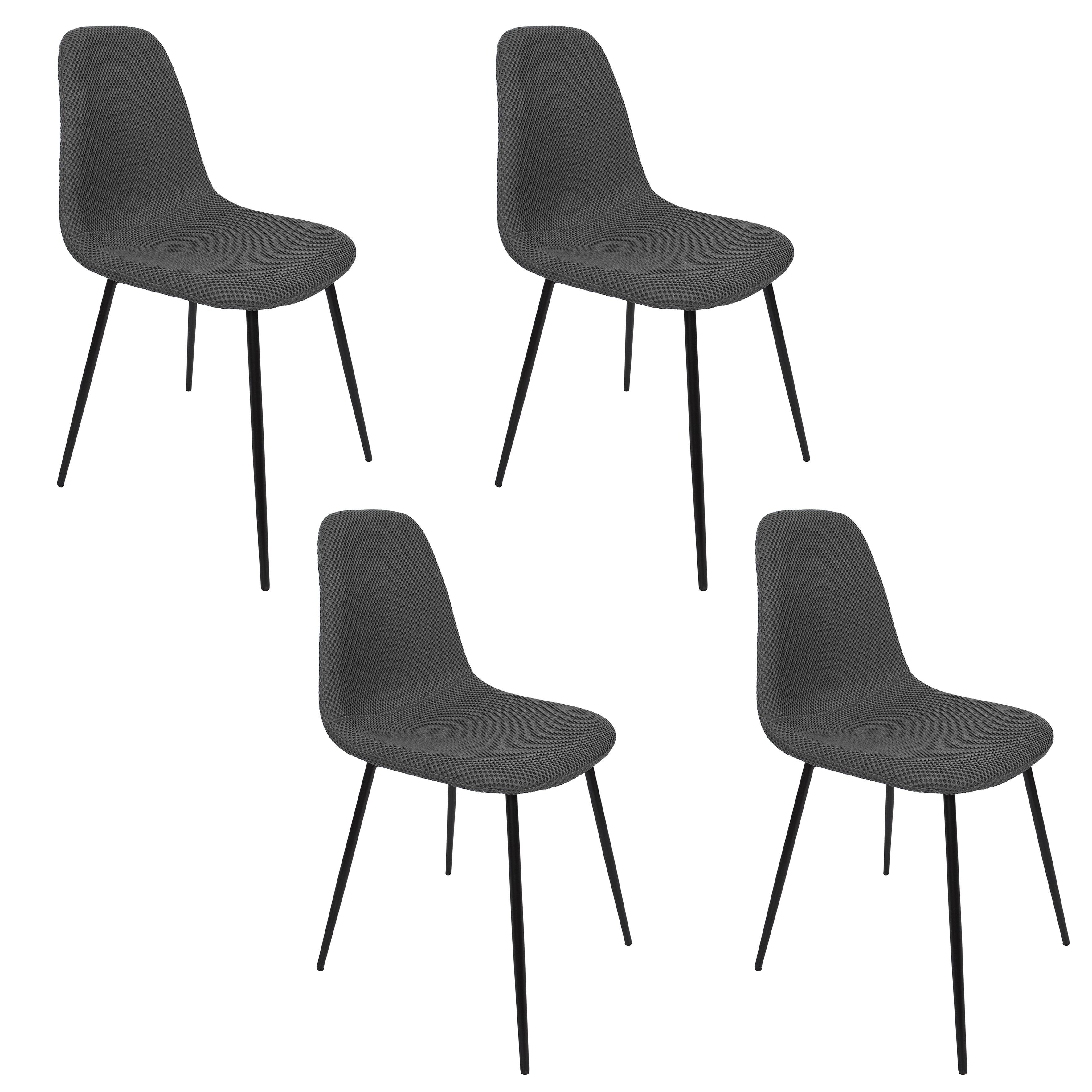 Lot de 4 Chaises - HOME DECO FACTORY - Atome - Confortables - Design ...