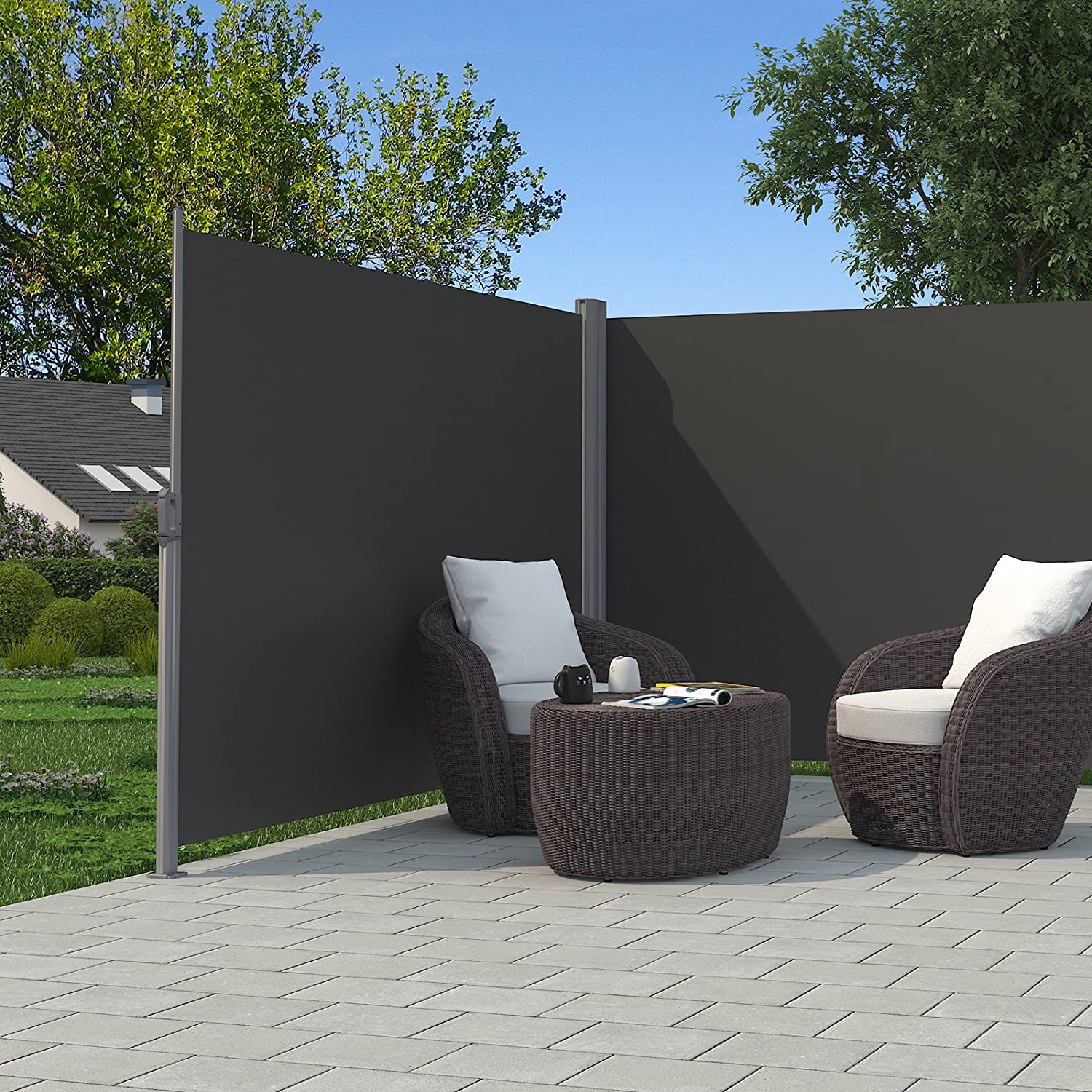 Paravent extérieur 180 x 600cm Store latéral abri soleil latéral ...