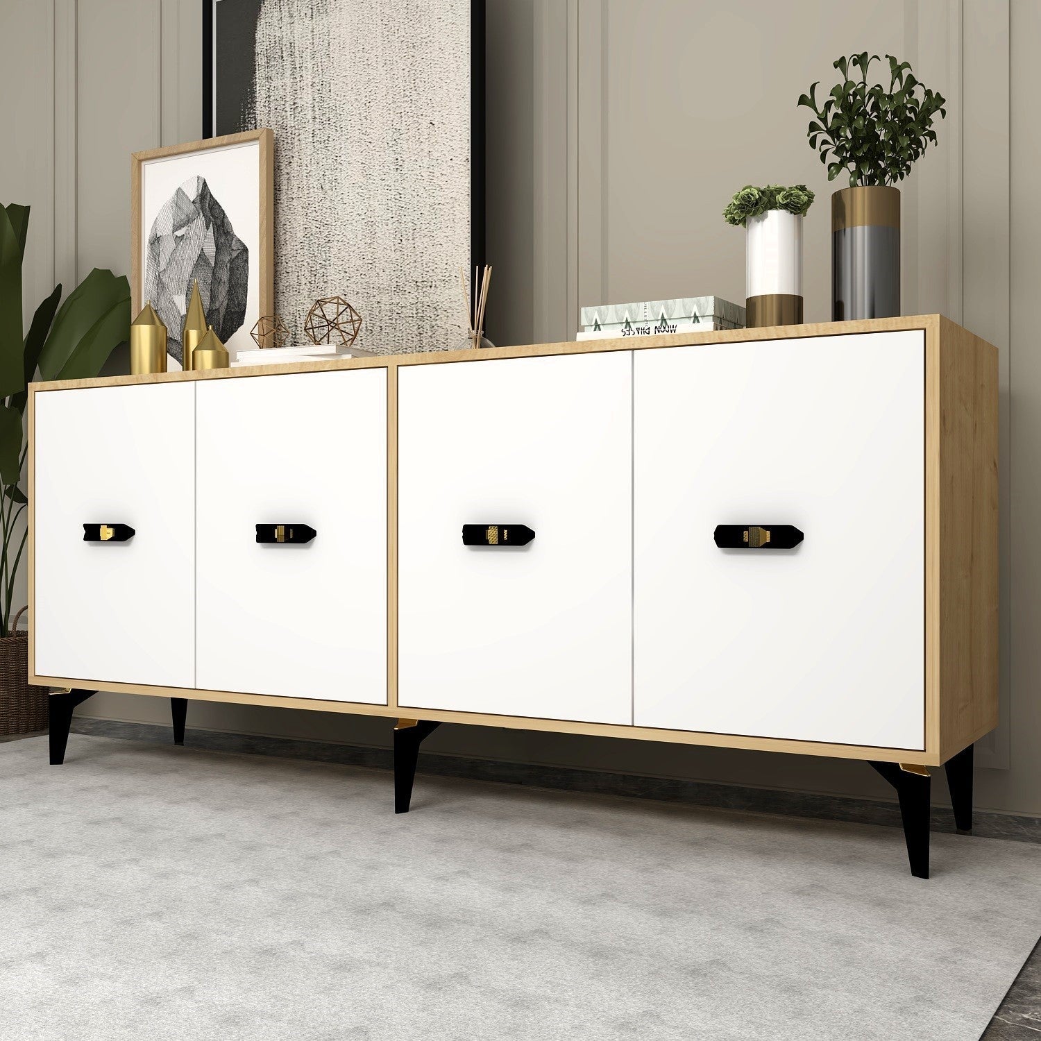 Buffet Fly en chêne saphir Blanc | Leroy Merlin