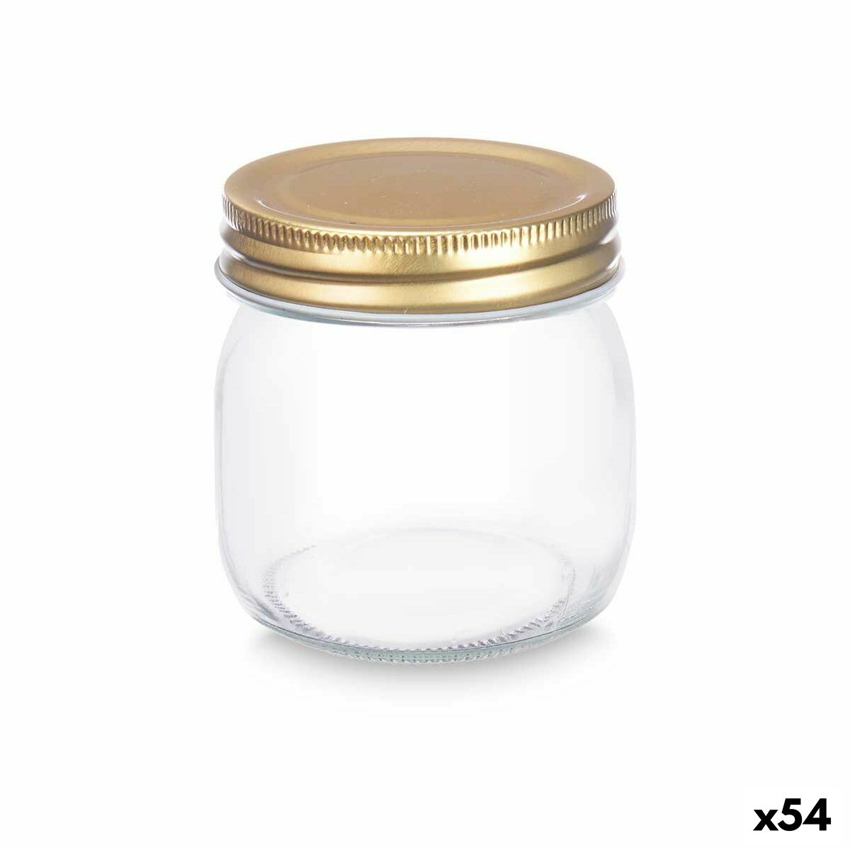 Bocal Transparent Doré Métal verre 180 ml 6 x 8 x 6 cm (54 Unités ...