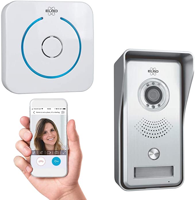 ELRO DVC040IP Interphone Portier vidéo IP Wifi - avec Gong d'intérieur ...