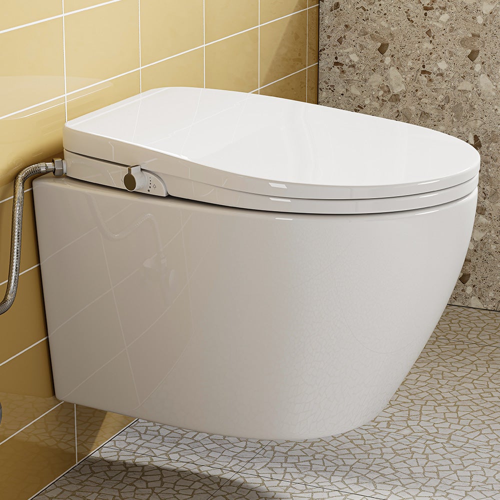 HOROW Inodoro colgante con función de bidet, ducha con asiento de ...