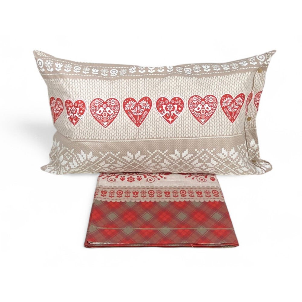 Hoja SET TIROLESA dis. Medio granero de puro algodón Made in Italy 1 ...