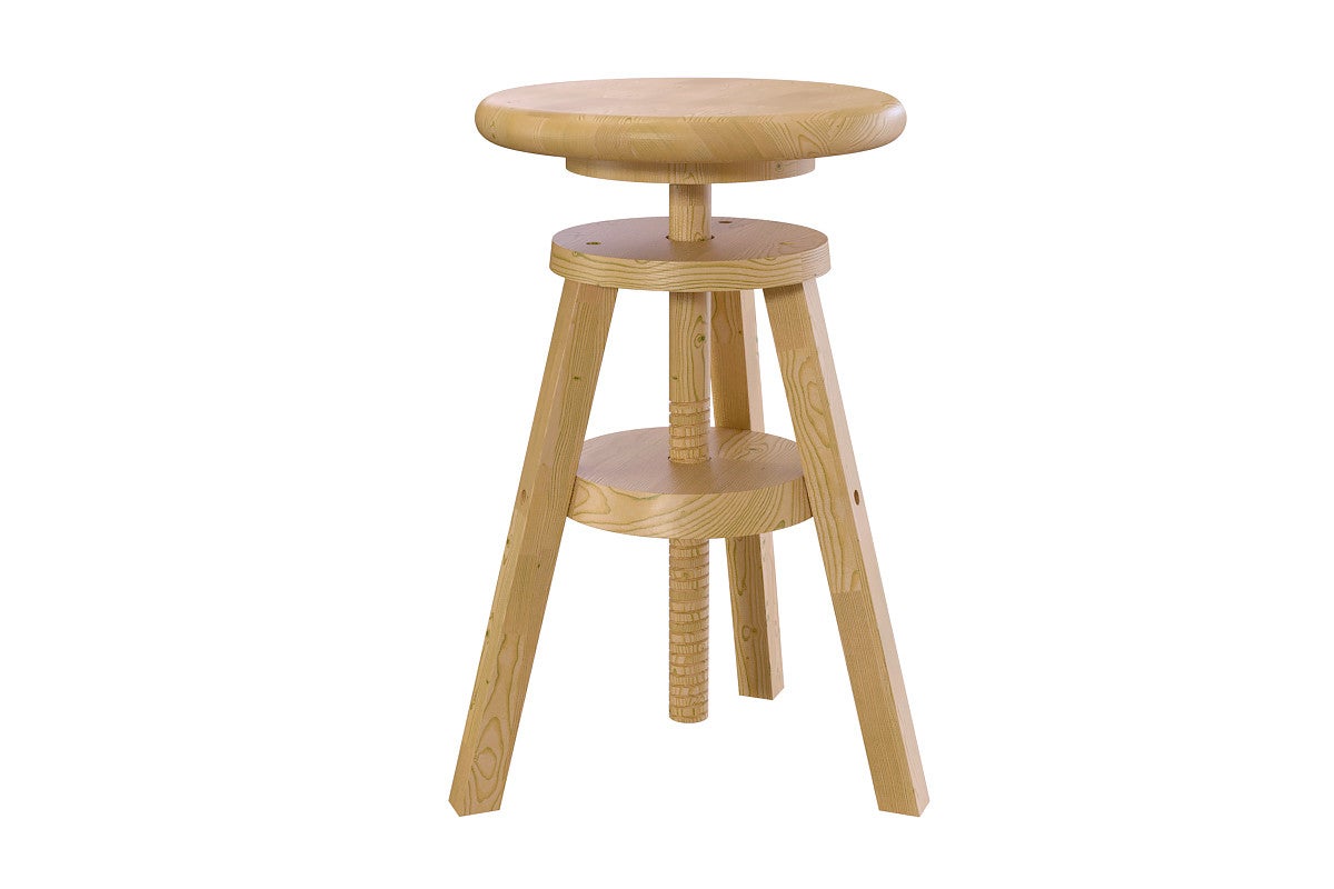 Tabouret réglable à vis en bois, Miel | Leroy Merlin