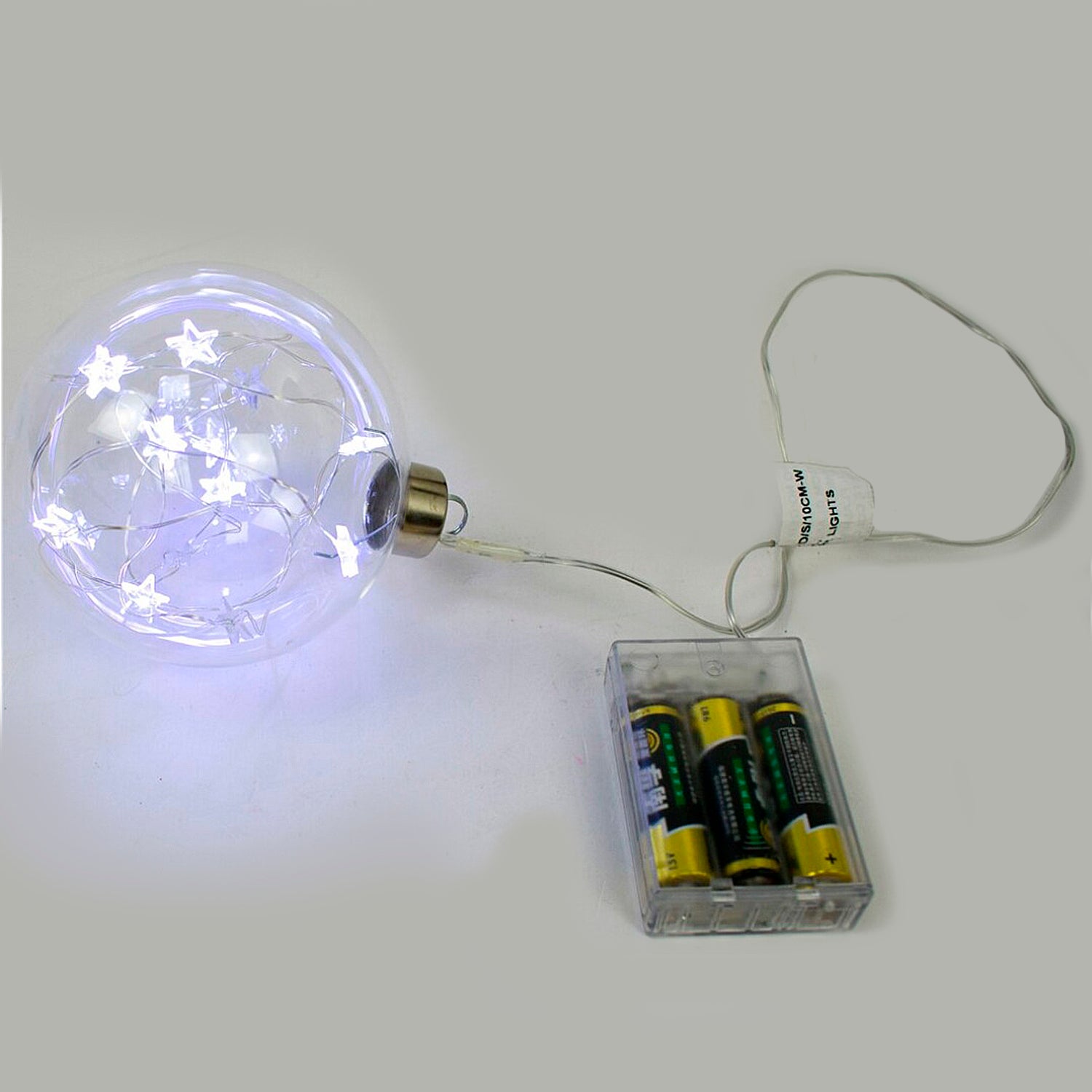 BOULE DE CRISTAL 15 MICROLED FLASH BLANC 10CM 10x10x11 Cm. Couleur ...