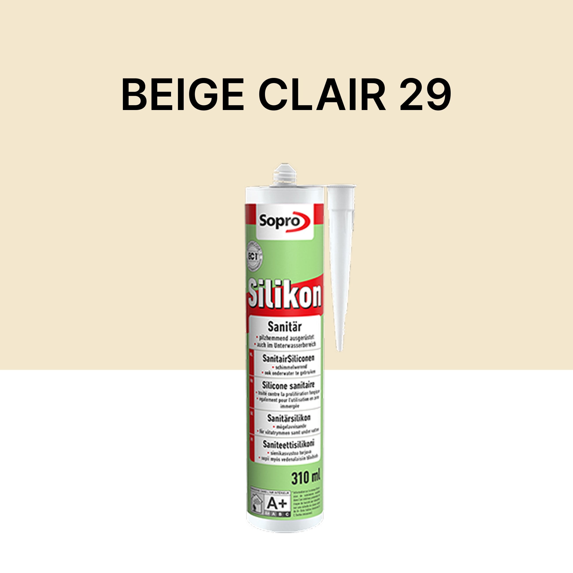 Mastic silicone spécial piscine - Beige clair 29 - 310 ml | Leroy Merlin