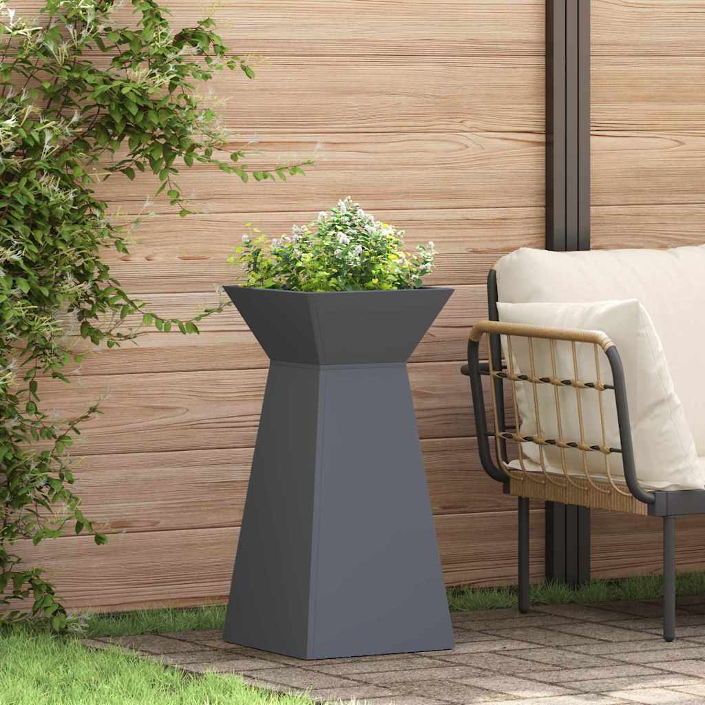Jardinières en colonne , 2 pcs avec bol anthracite, 35x35x73 cm en ...