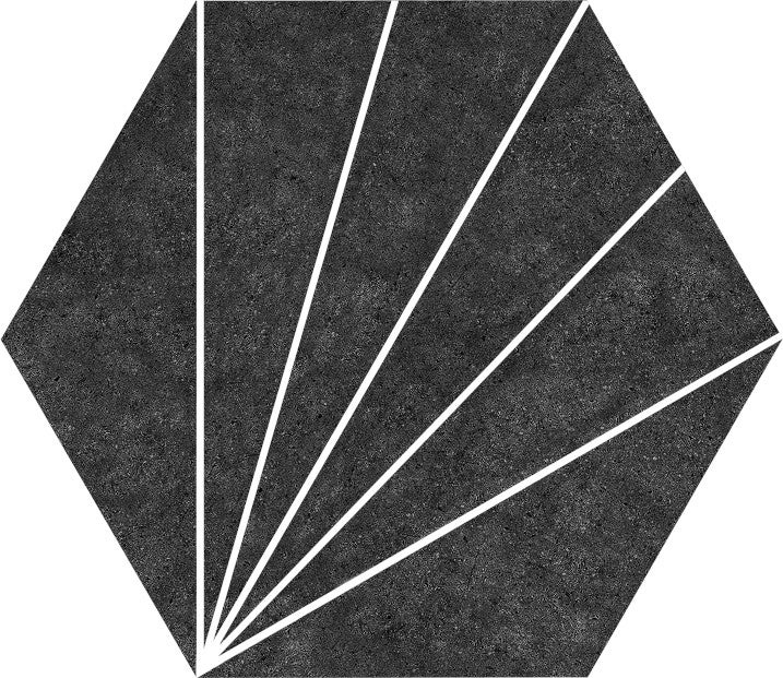 AZULEJO CERAMICO DECORADO GEOMÉTRICO COLOR NEGRO HEX.ASTER NERO 22,5X25 ...