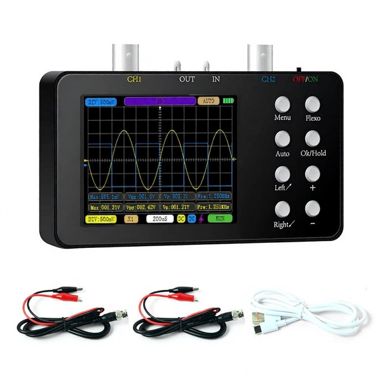 Oscilloscope compact : 50 MHz échant., 10 MHz analogique, double canal ...