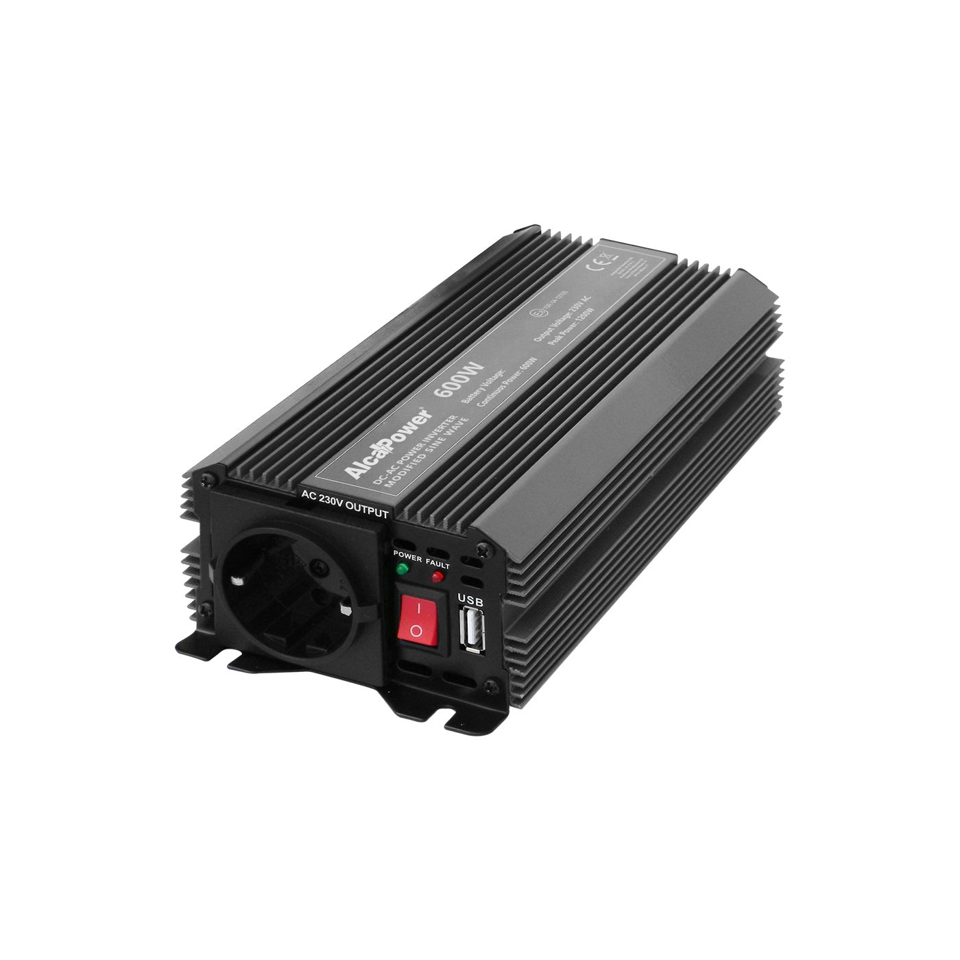 Convertisseur 600W Dc 12V Ac 230V Soft Start, Port Usb 5V 500Ma ...