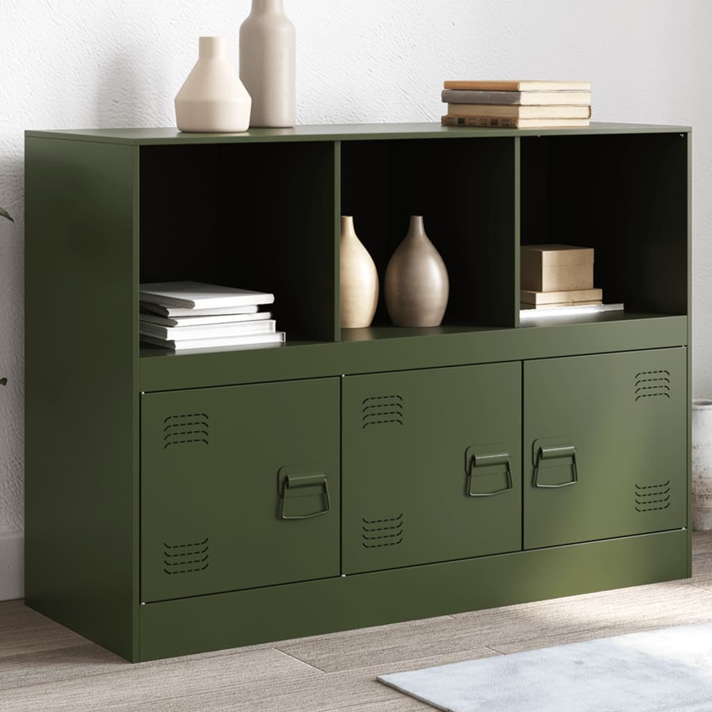 Maison Exclusive Buffet vert olive 99x39x73 cm acier | Leroy Merlin