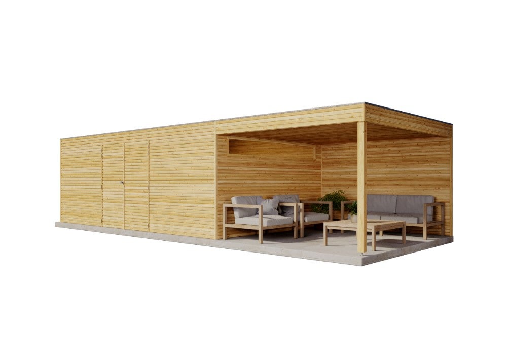 Cabane à outils QB (toit en option) Alpholz, 8x3m dim. ext. (cas ...