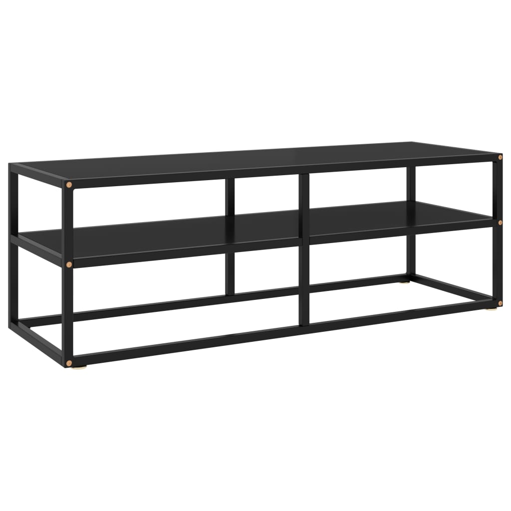 Mueble para TV negro de vidrio negro 120x40x40 cm | Leroy Merlin