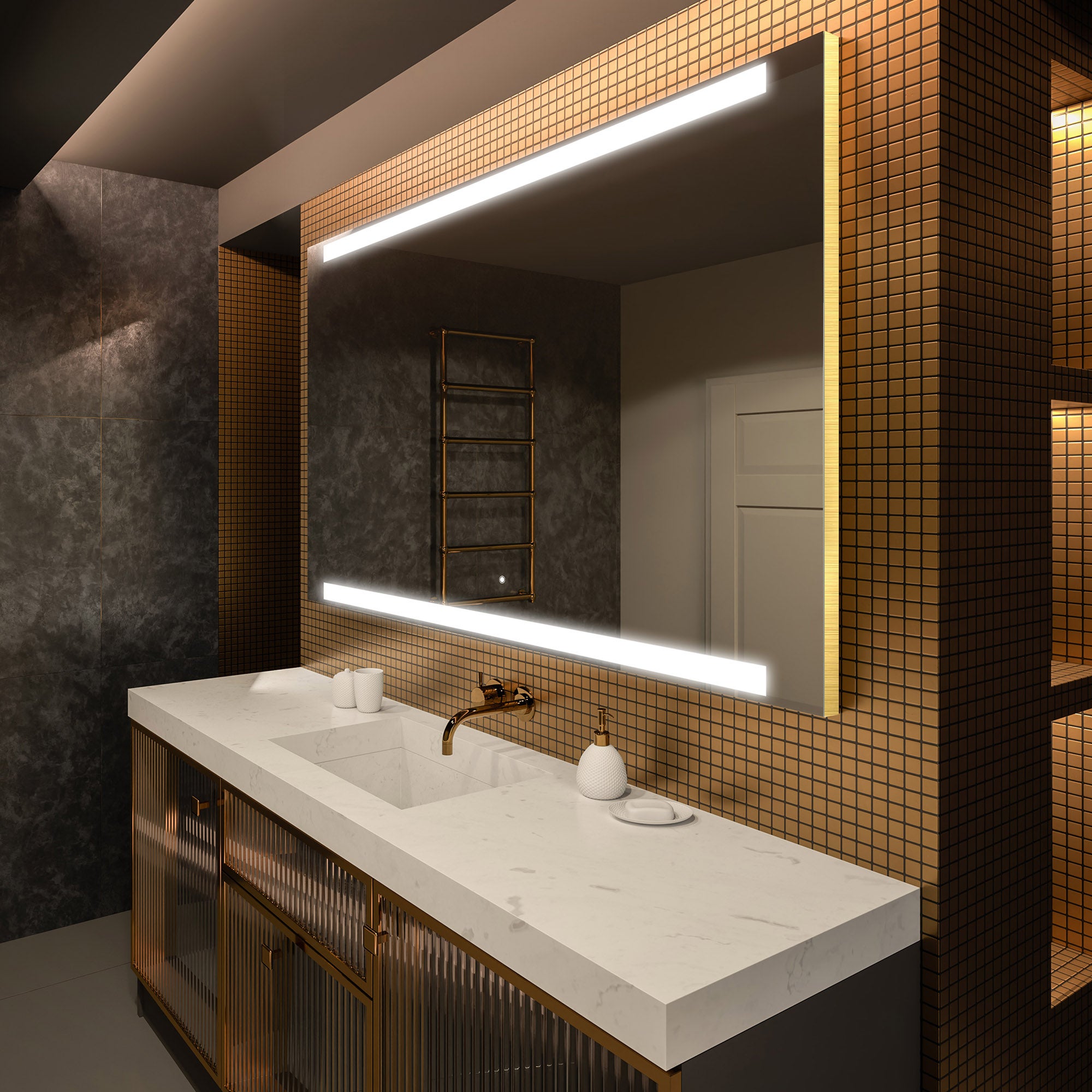 Premium Miroir avec LED Illumination Salle de Bain (170x50cm) LED ...