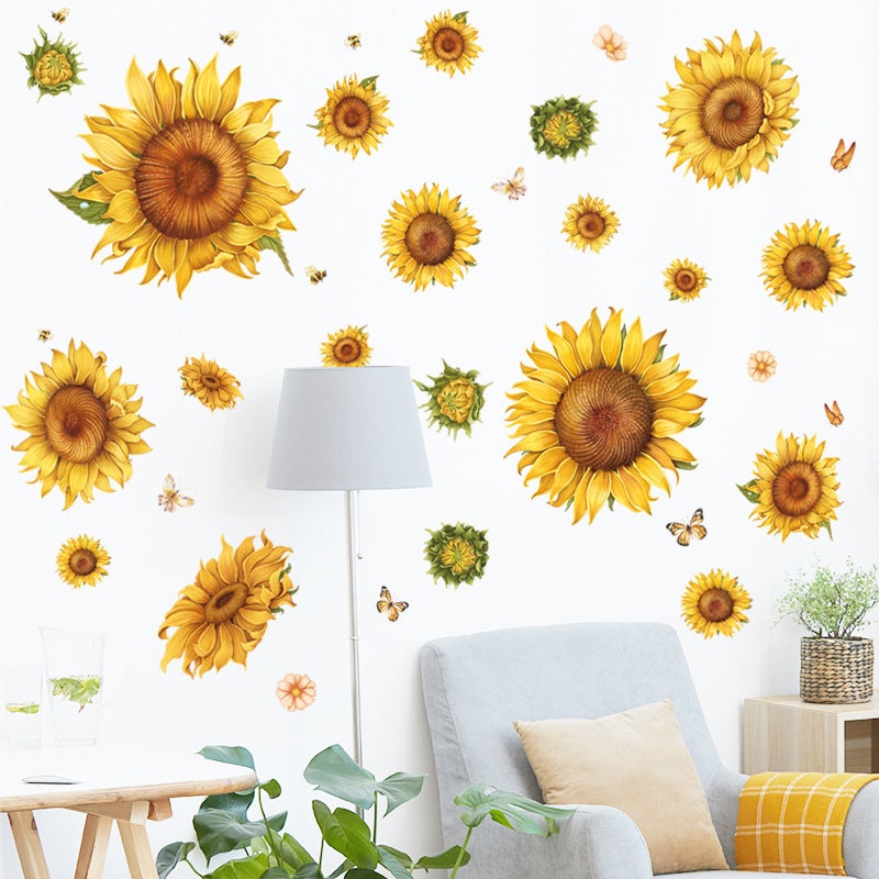 Sticker mural tournesol, idéal pour une chambre d'enfant, 60 x 30 cm ...